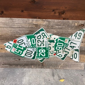 Colorado License Plate Fish Art on Reclaimed Barnwood - Etsy