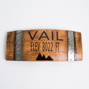 Wine Barrel Elevation Sign, Choice or Custom Mountain Town - Etsy