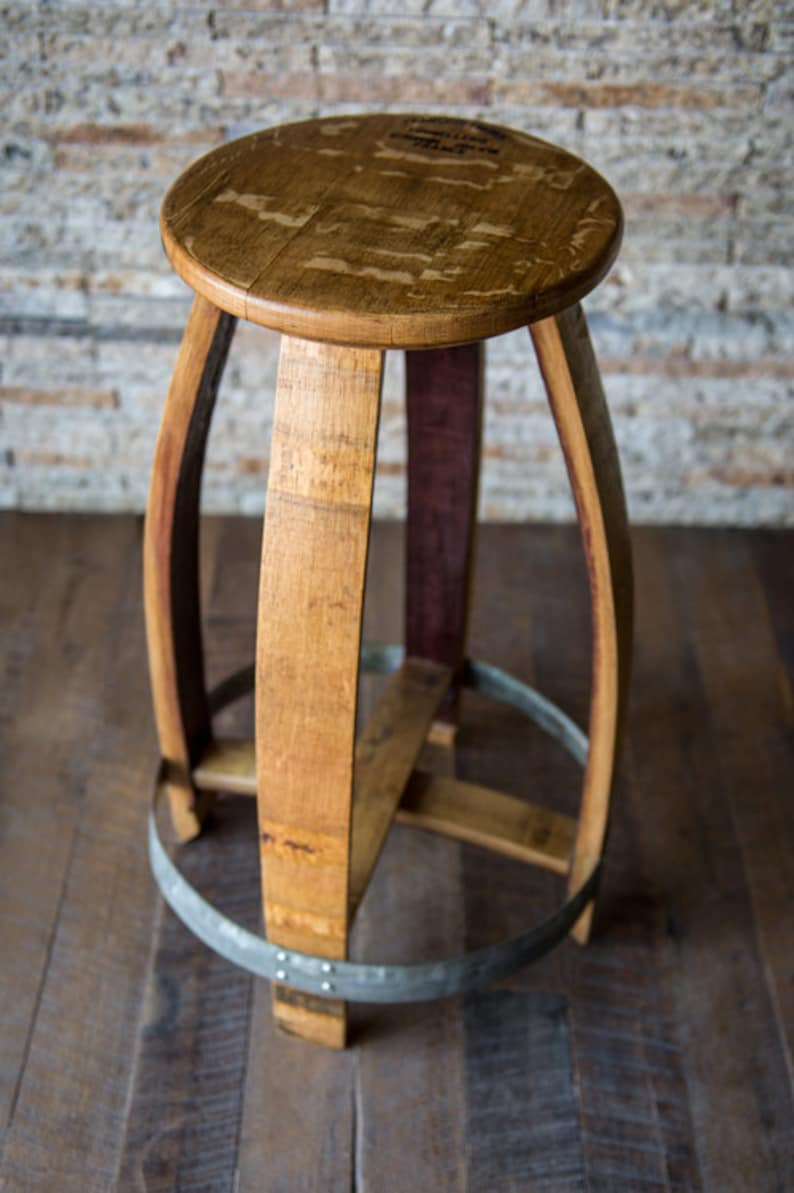 Wine Barrel Counter Stool, Natural Finish - Etsy