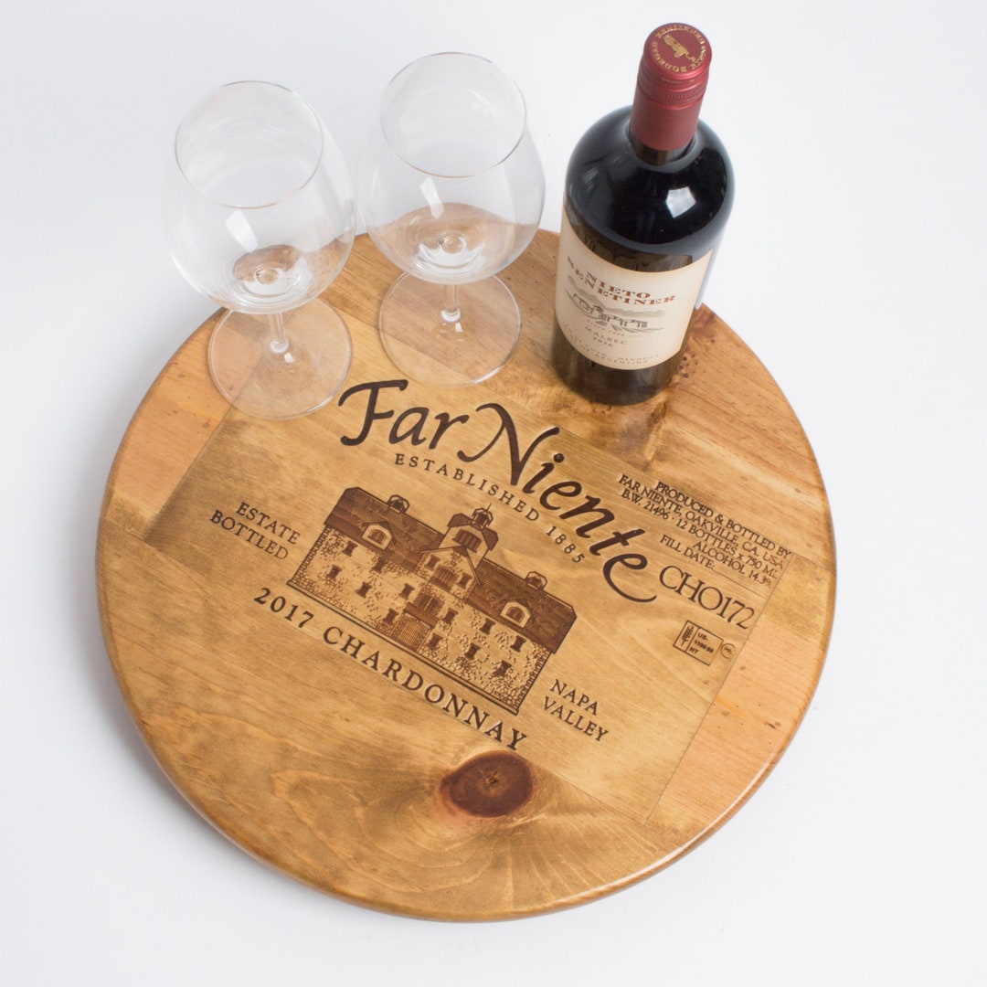 Lazy Susan for Table - Far Niente Estate Wine Box - 16" - Wood ...