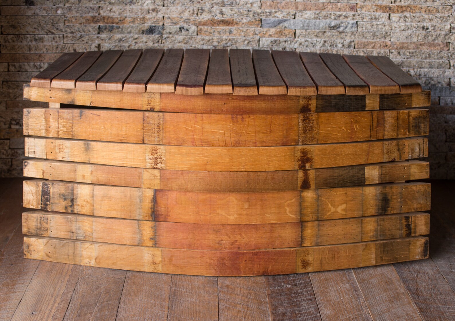 Stave-side Wine Barrel Bench - Etsy