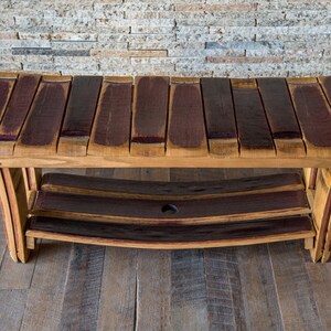 Wine Barrel Bench With Storage Shelf - Etsy