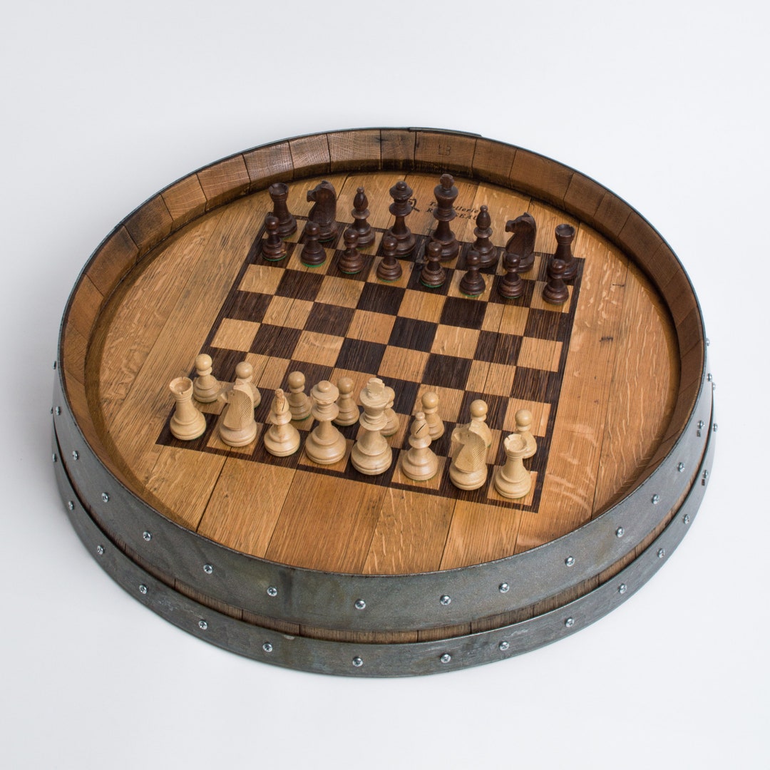 Engraved Wine Barrel Chess Board, Choice of Finish - Etsy