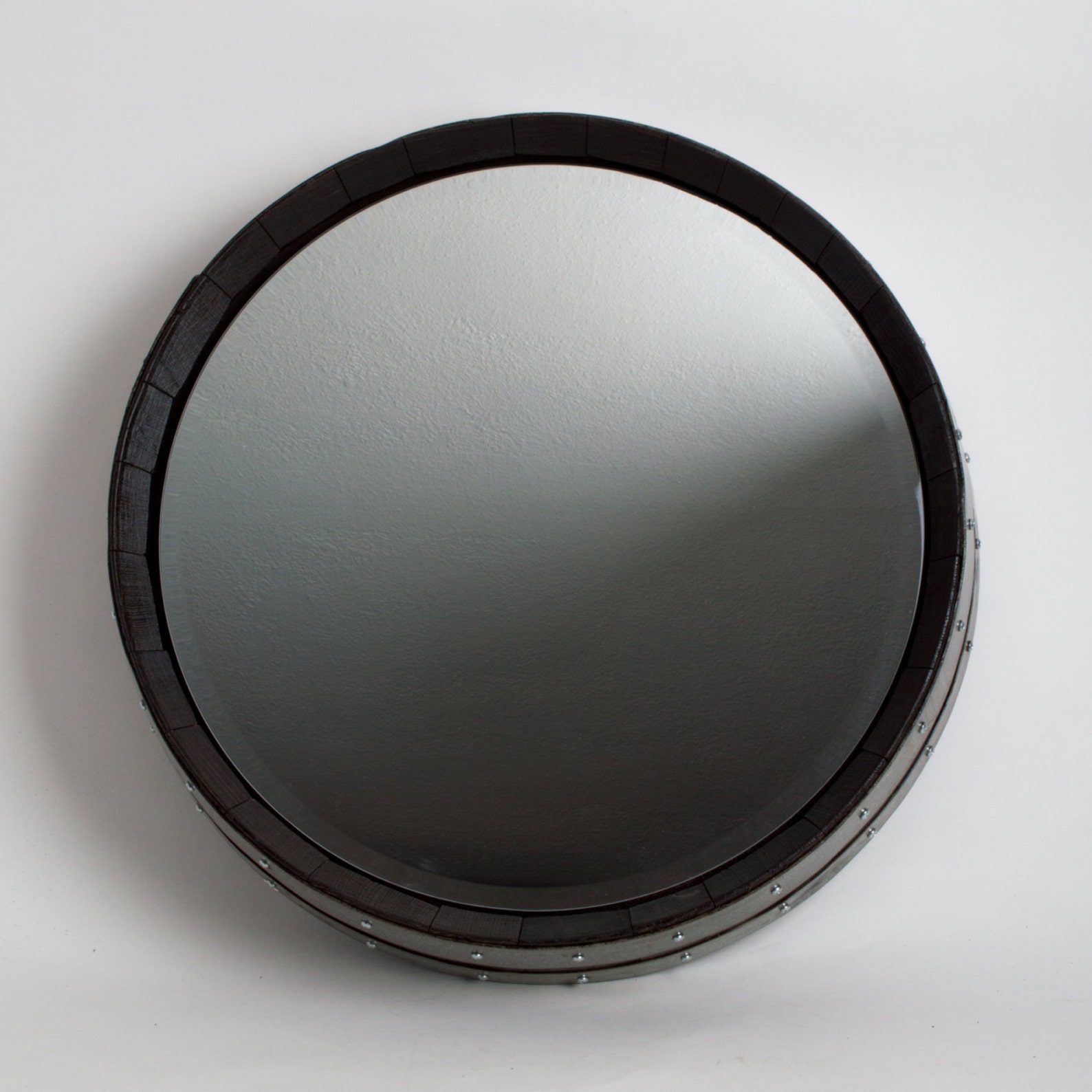 Dark Walnut Wine Barrel Mirror | Etsy