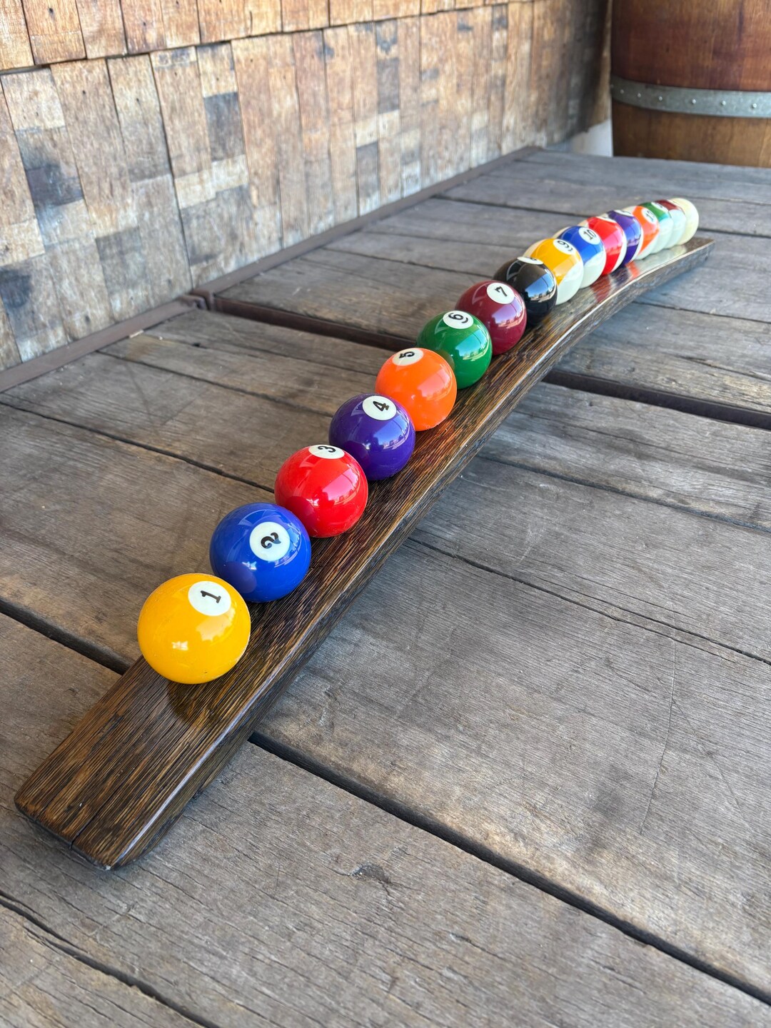 Stylish Pool Ball Holder, Dark Walnut - Etsy