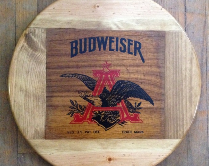 Vintage Wooden Budweiser Crate Box With Hinged Lid Brown Old Wood Beer ...
