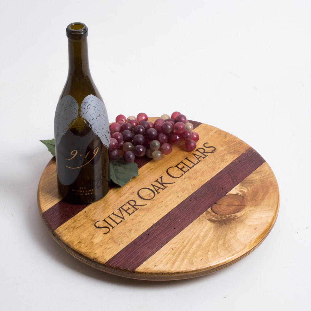 Lazy Susan for Table - Silver Oak Wine Box - 16" - Wood Turntable ...