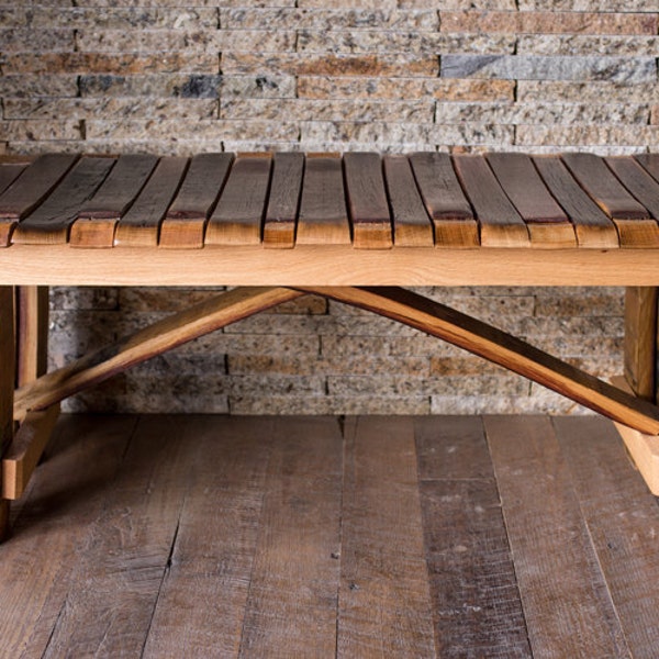 Wine Barrel Bench - Etsy