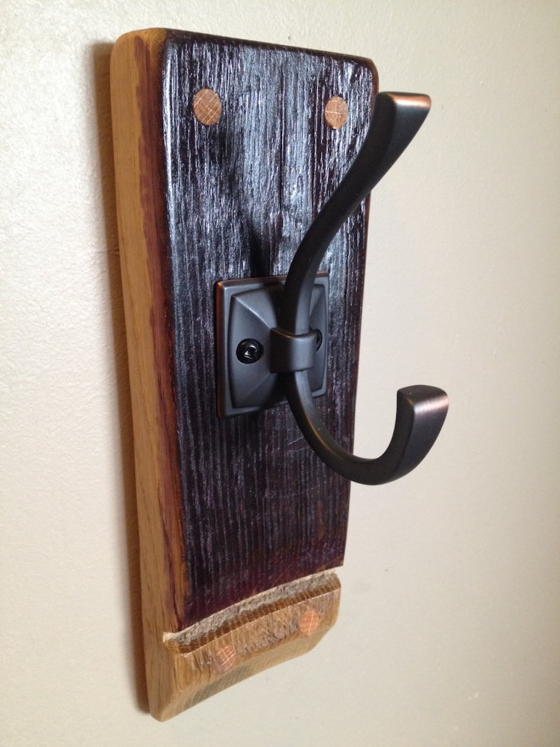 Single Inverted Wine Barrel Stave Hook With Choice of Square Hook - Etsy