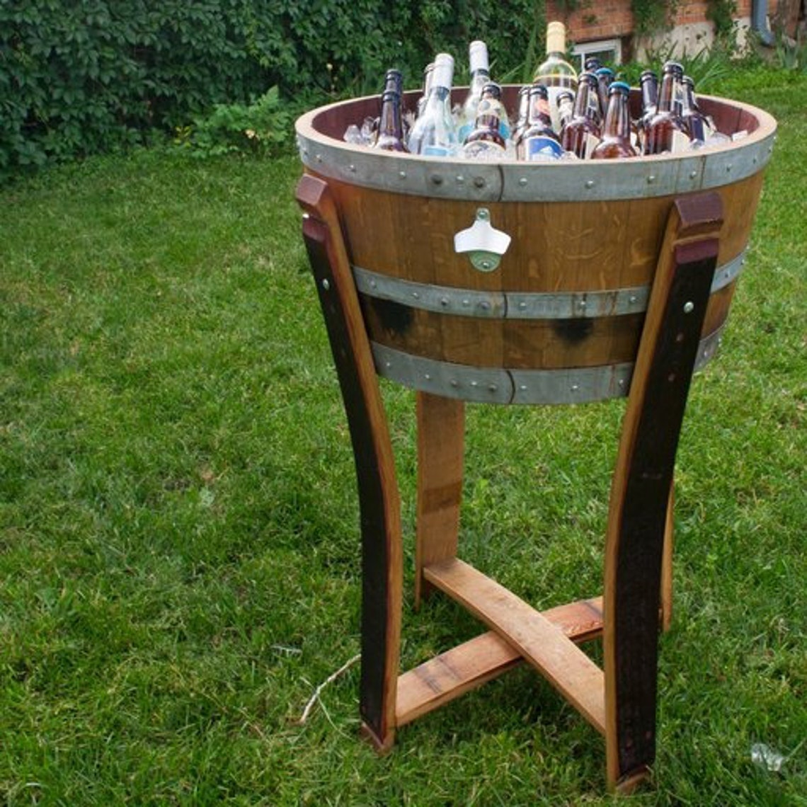 Wine Barrel Beverage Chiller With Stand - Etsy