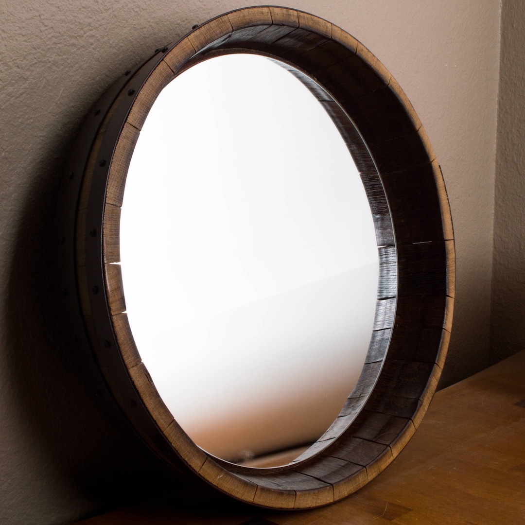 Inverted Hammered Copper Wine Barrel Mirror - Etsy