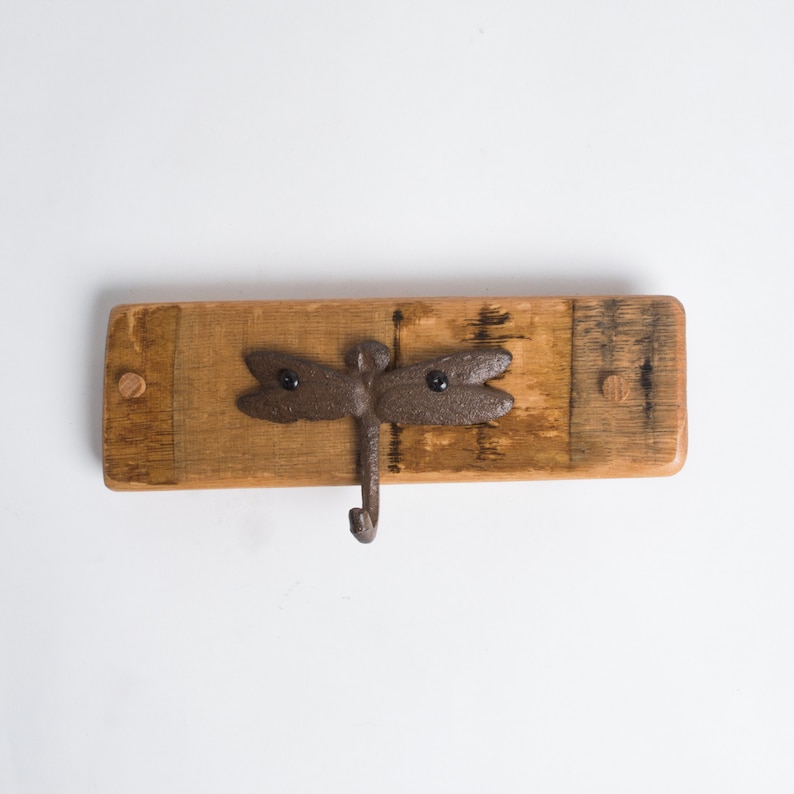 Single Horizontal Barrel Stave Robe Hook Dragonfly - Etsy