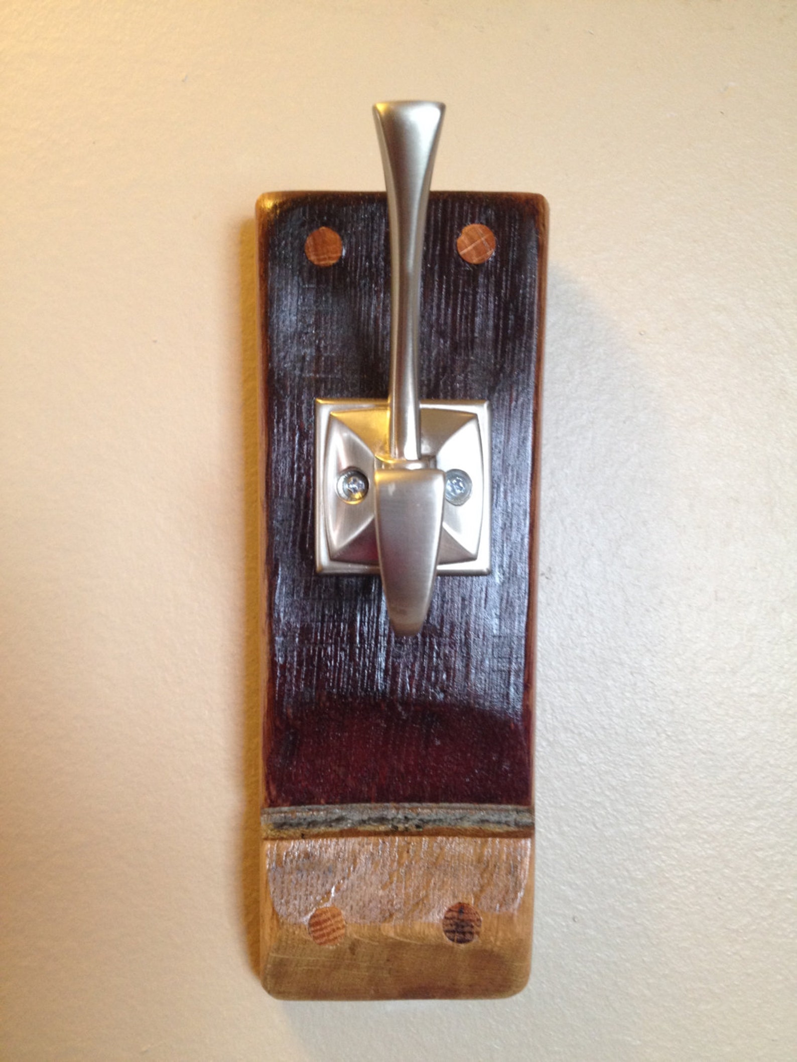 Single Inverted Wine Barrel Stave Hook With Choice of Square Hook - Etsy