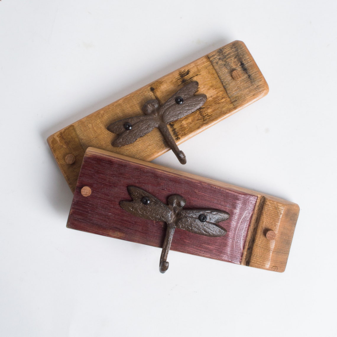 Single Horizontal Barrel Stave Robe Hook Dragonfly - Etsy