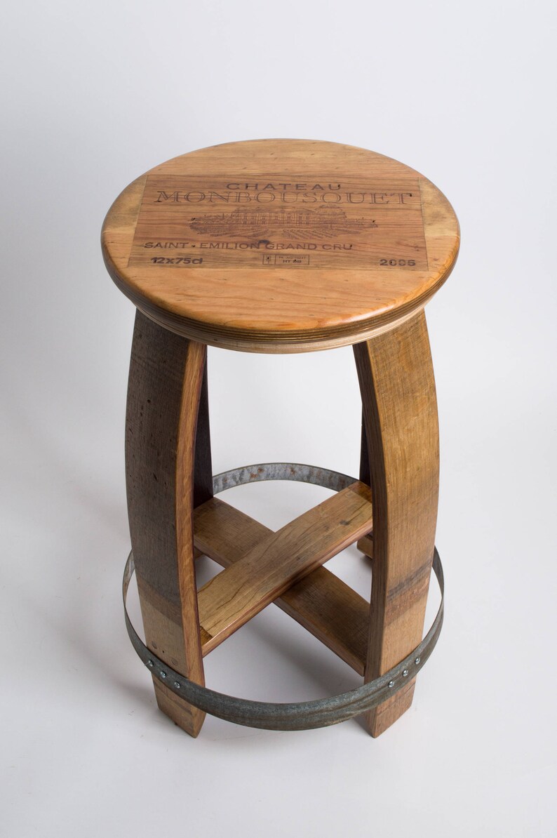 Wine Crate Top Barrel Stool - Etsy
