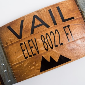 Wine Barrel Elevation Sign, Choice or Custom Mountain Town - Etsy