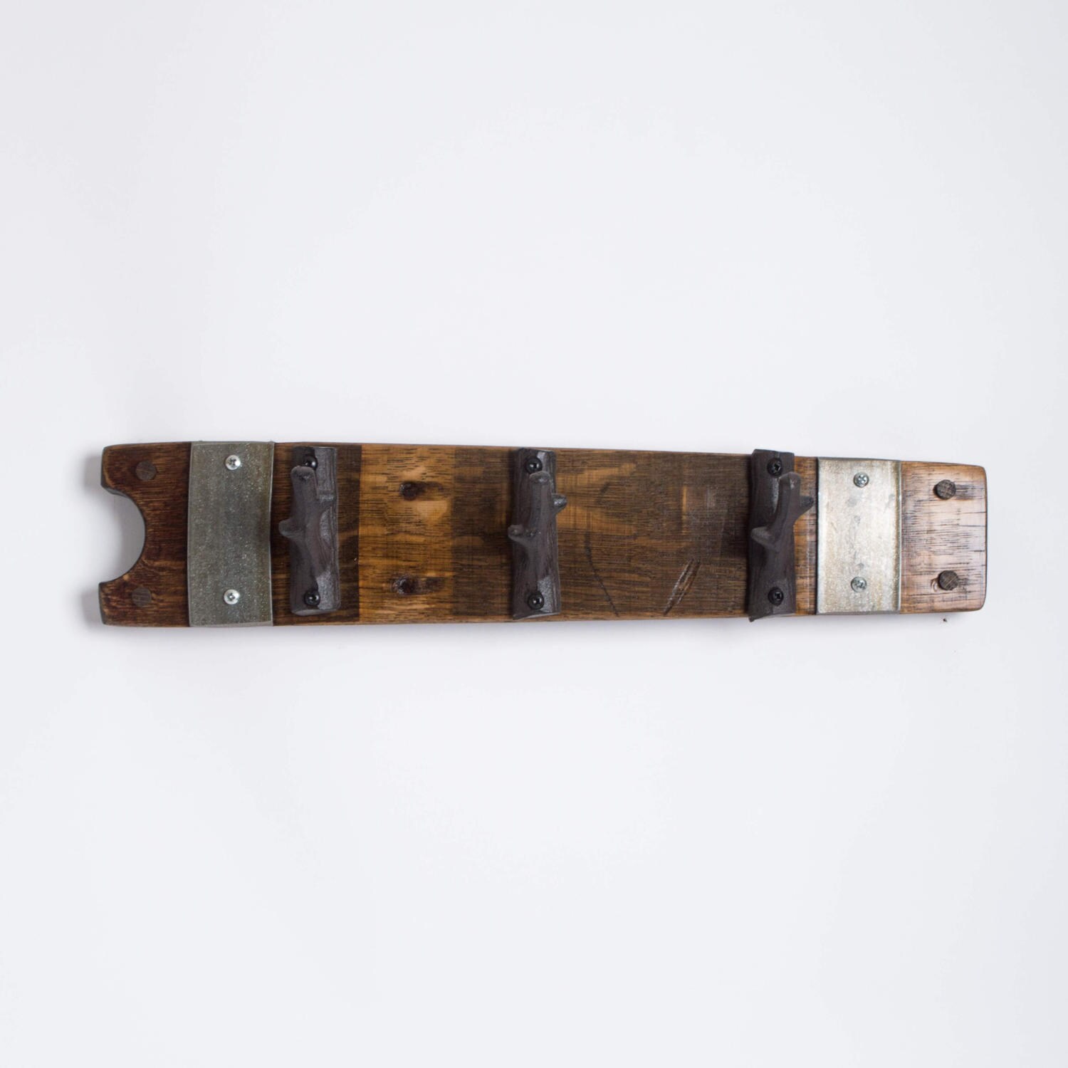 Small Banded Wine Barrel Stave Coat Rack with Branch Hooks | Etsy