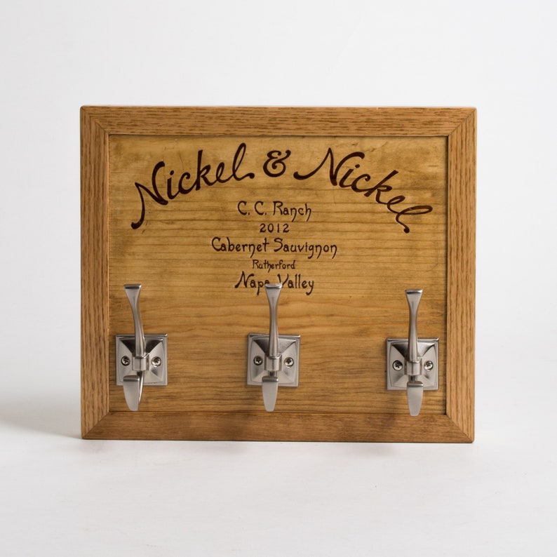 Nickel & Nickel Wine Crate Key Hook, Satin Nickel Hooks - Etsy