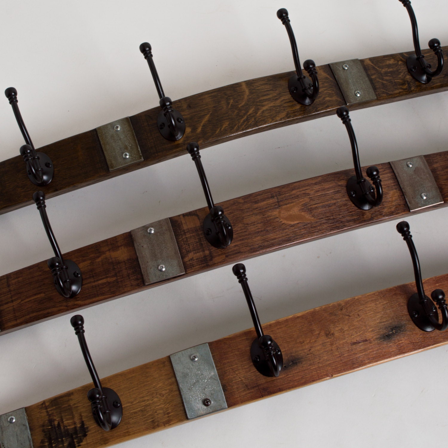 Banded Wine Barrel Coat Rack With Classic Black Hooks Choice - Etsy