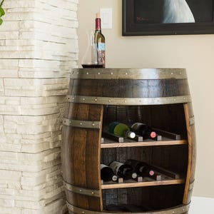 Wine Barrel Cabinet, Dark Walnut Finish - Etsy