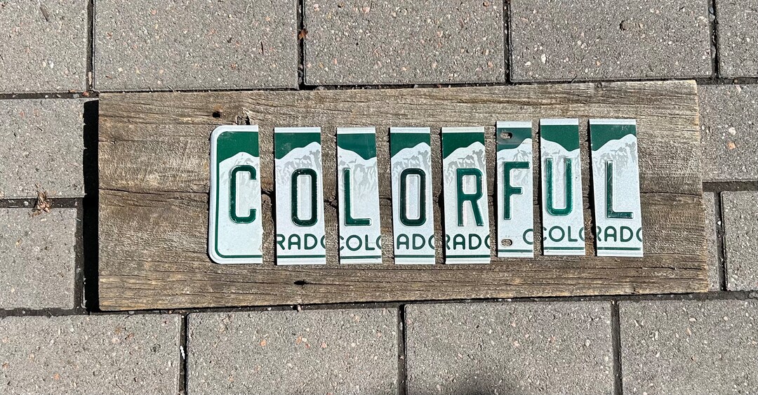 COLORFUL Colorado License Plate Sign - Etsy