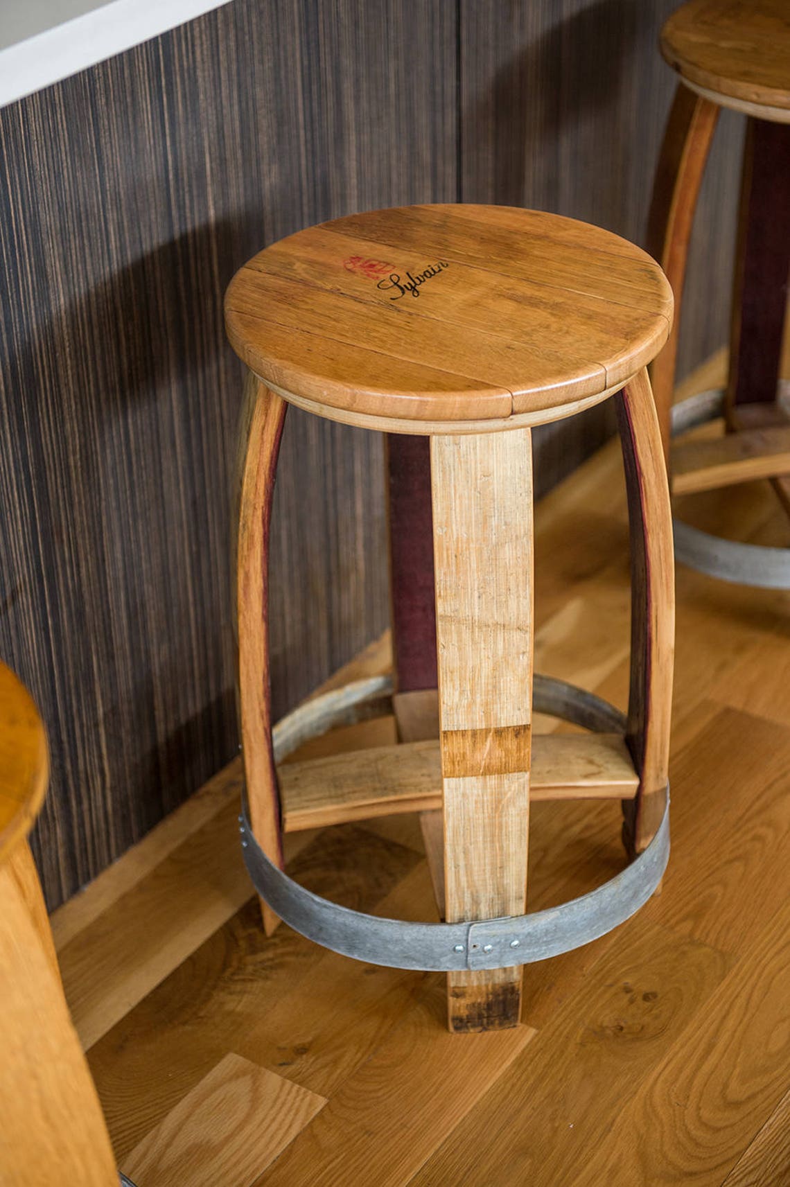 Wine Barrel Counter Stool Natural Finish | Etsy