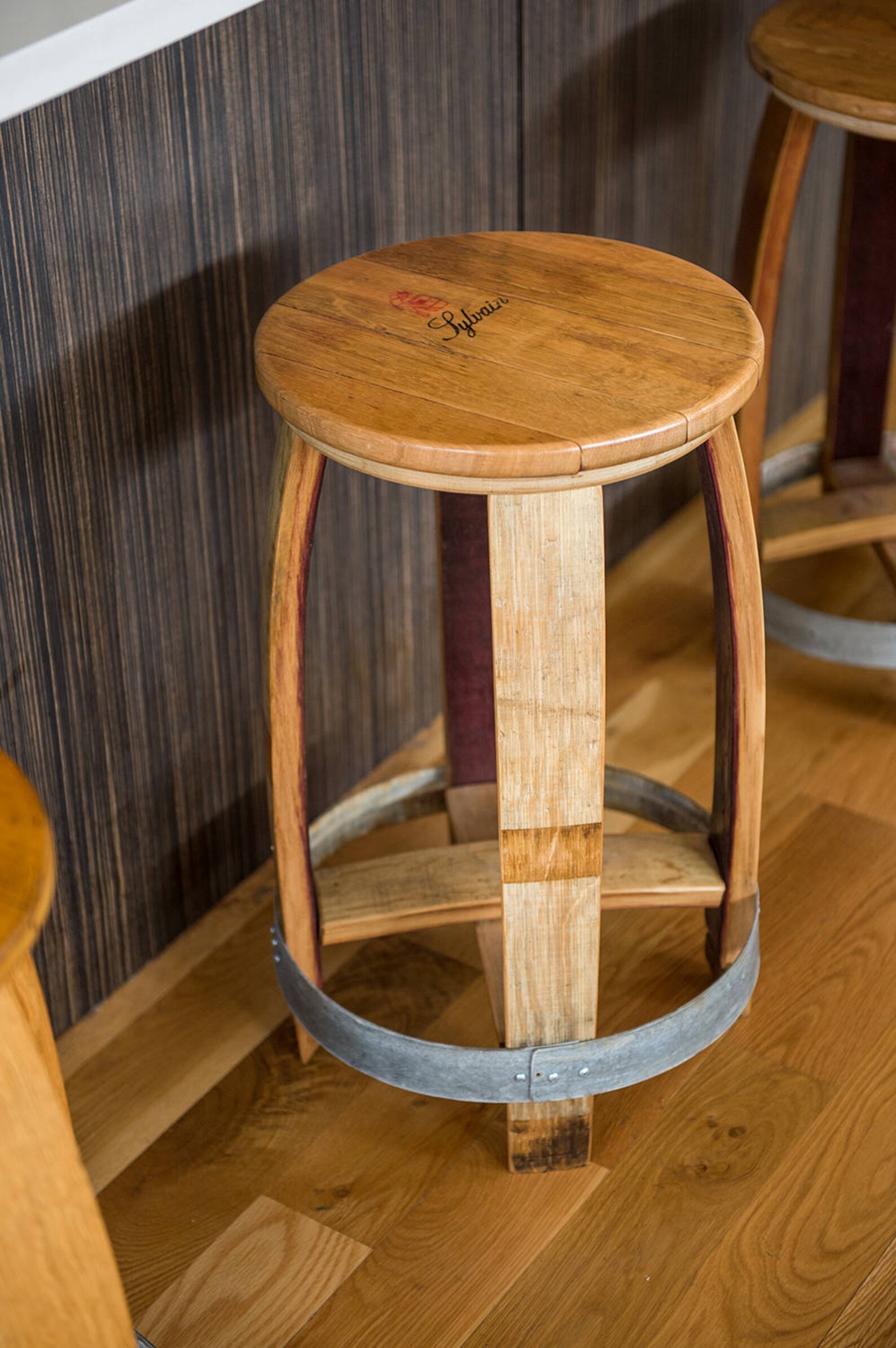 Wine Barrel Counter Stool Natural Finish | Etsy