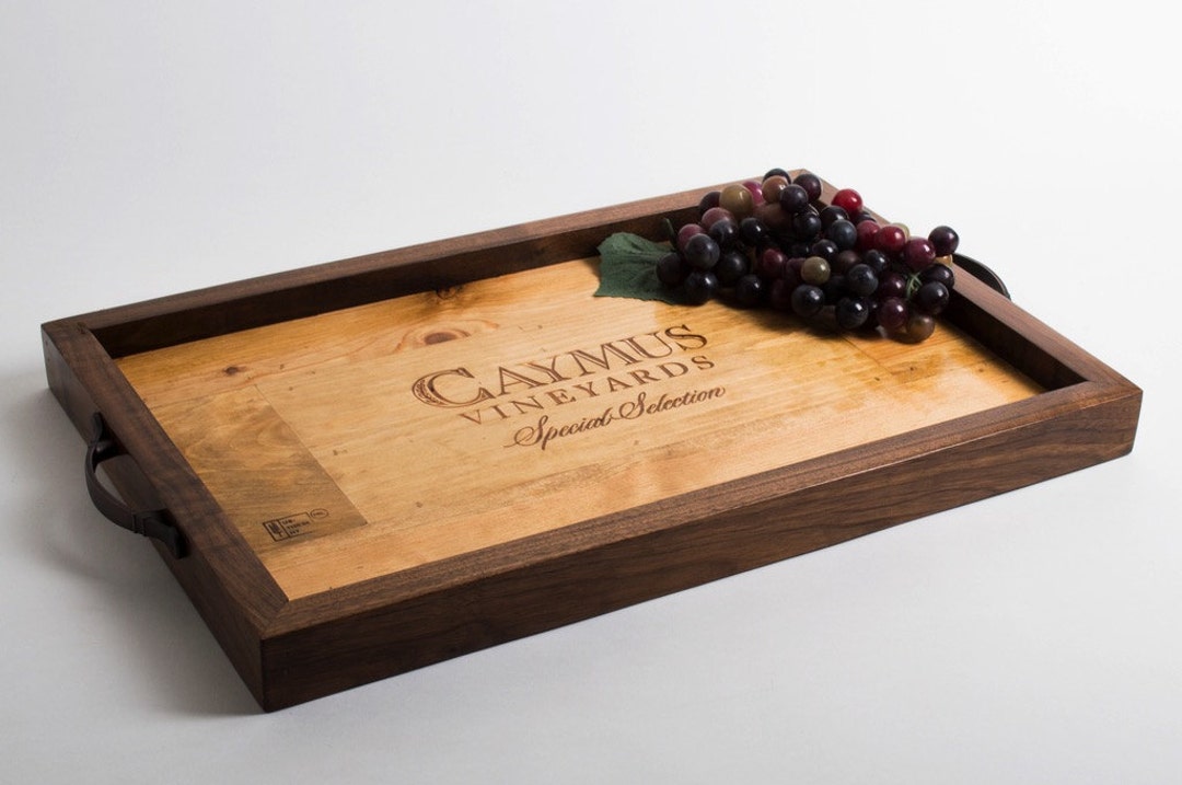 Serving Tray - Wood Wine Box - Caymus Vineyard - Coffee Table Tray ...