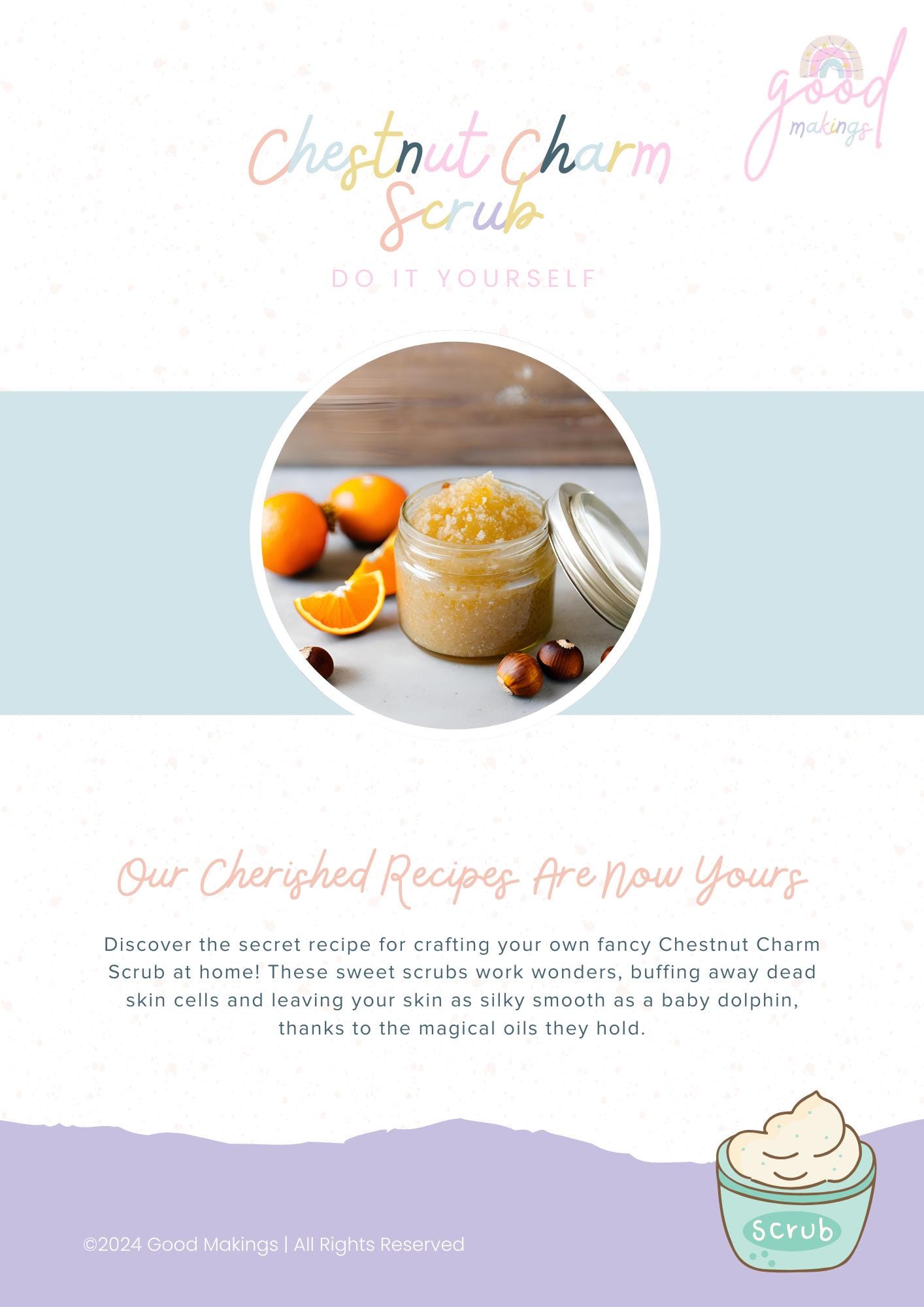 DIY Sugar Scrub Recipe: Craft Your Own Chestnut Charm Scrub With PDF Guide - Etsy