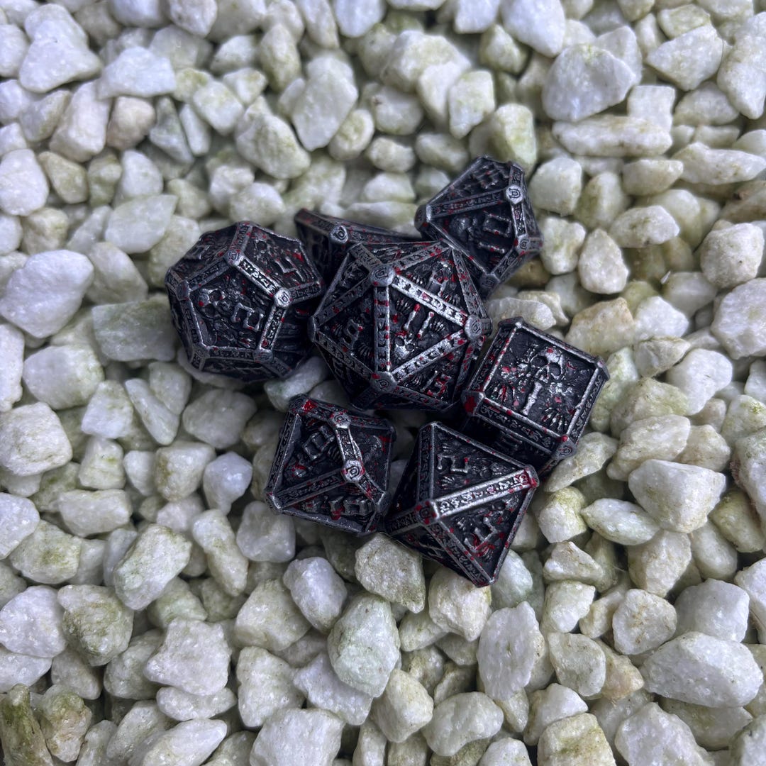 Blood Stained Dice, Skull Dice Set, Blood Dice for DND, Bloodstained ...