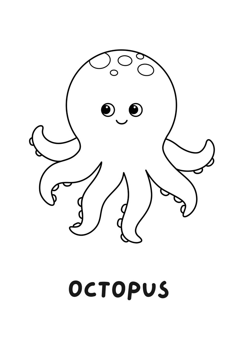 Sea Animals Coloring Pages for Kids – Printable Ocean Animals Activity ...