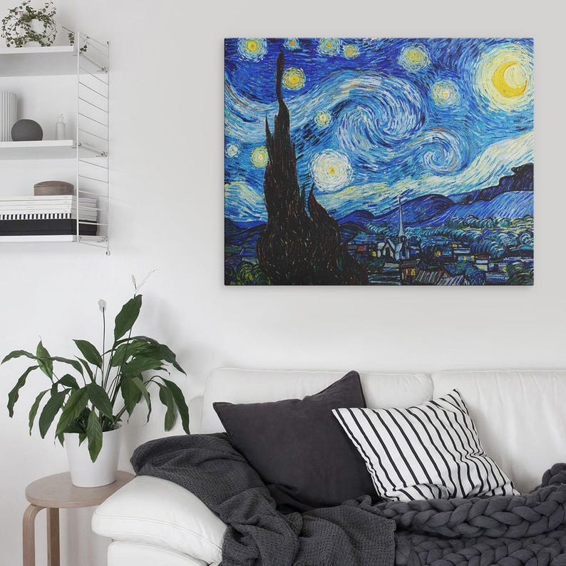 Vincent Van Gogh the Starry Night Canvas, Art Poster, Reproduction Wall ...