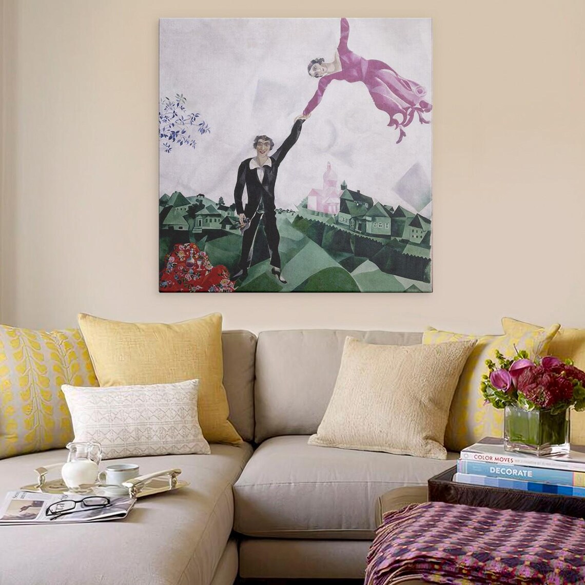 Marc Chagall Walk 1918 Canvas, Art Poster, Reproduction Wall Art (MRC ...