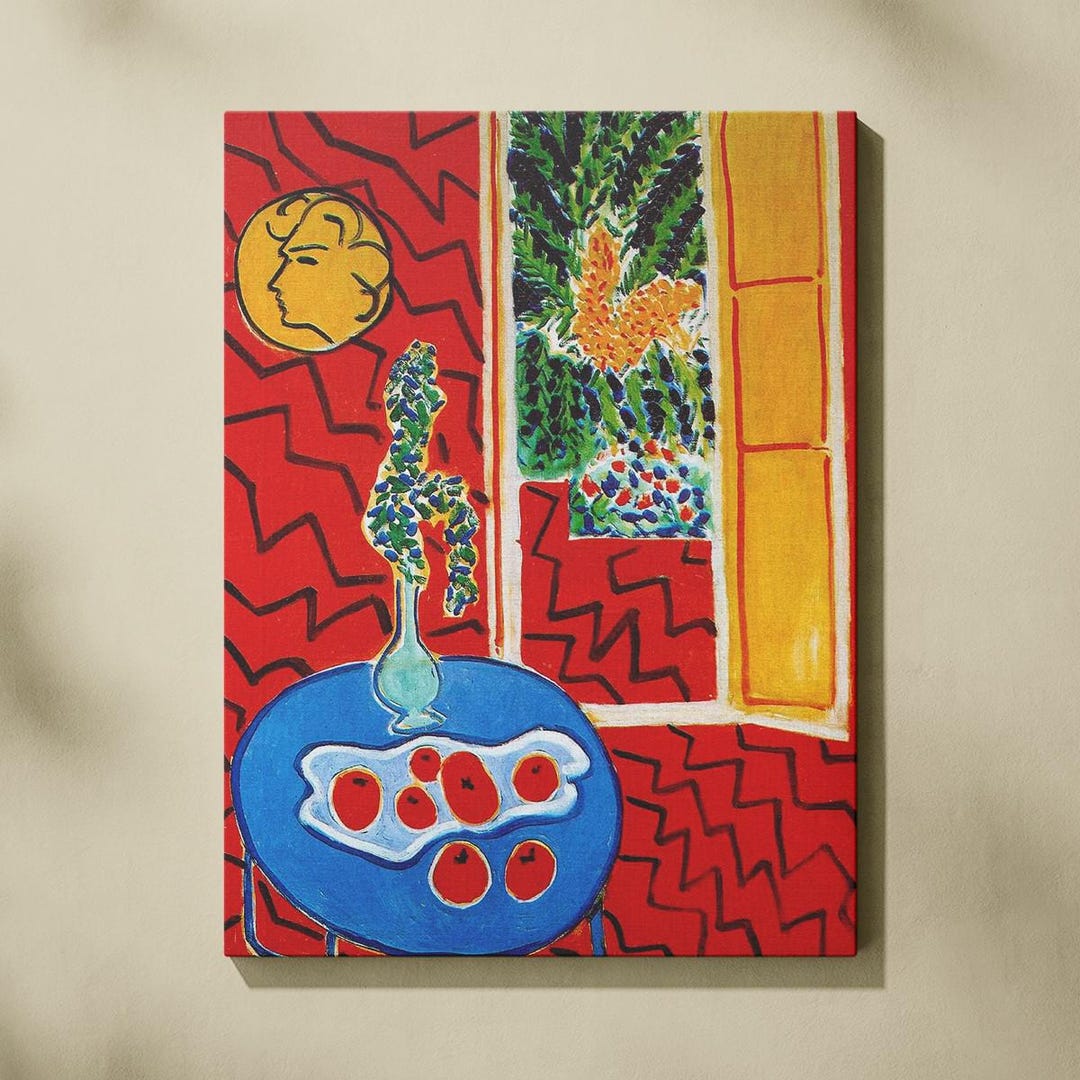 Henri Matisse Red Interior Still Life on a Blue Table Canvas, Art ...