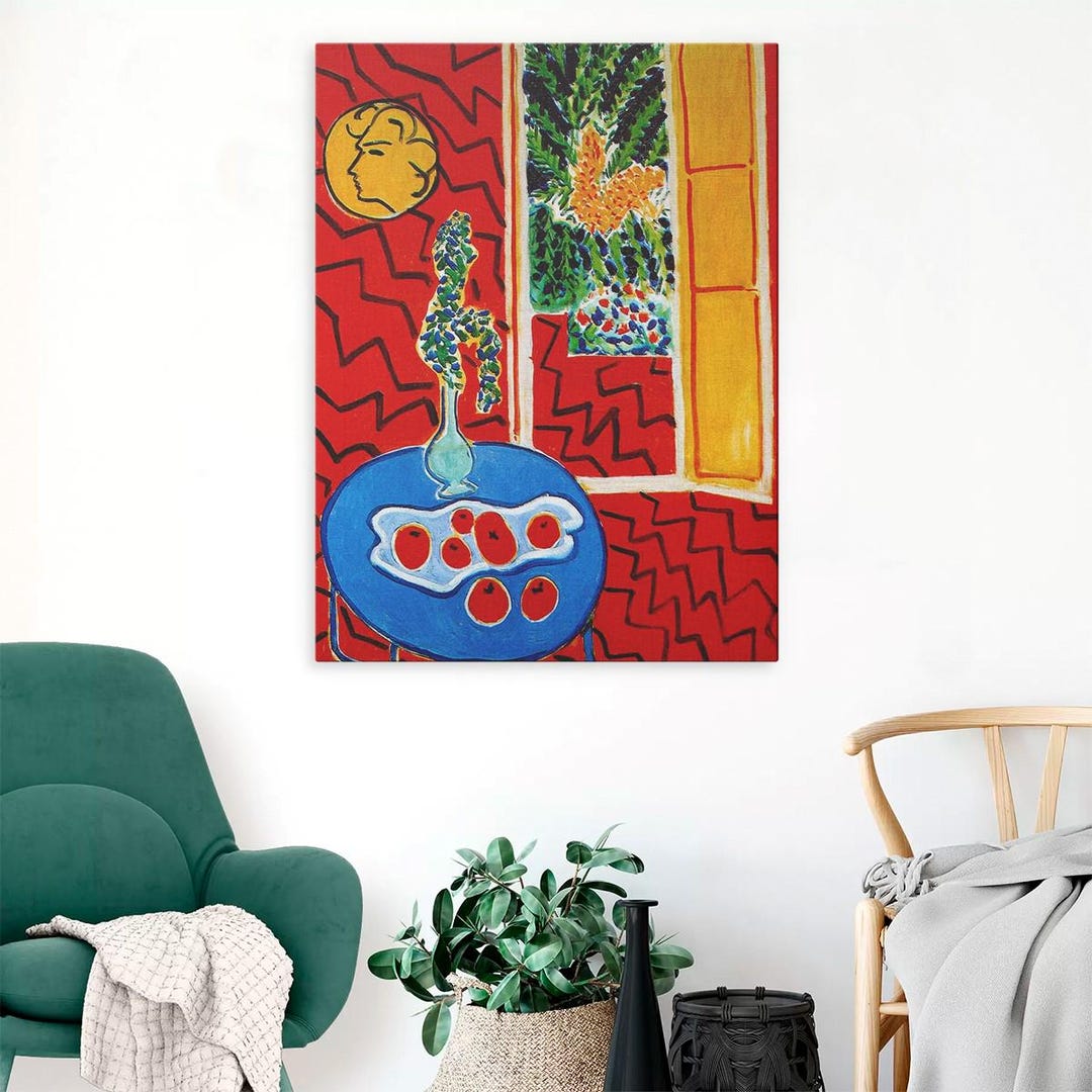 Henri Matisse Red Interior Still Life on a Blue Table Canvas, Art ...