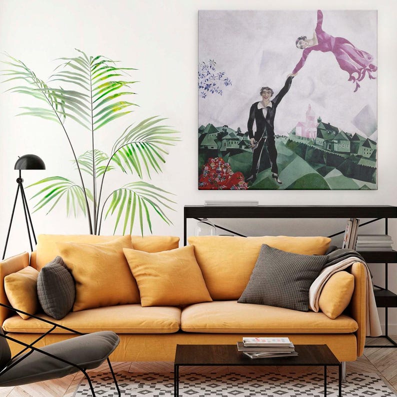Marc Chagall Walk 1918 Canvas, Art Poster, Reproduction Wall Art (MRC ...