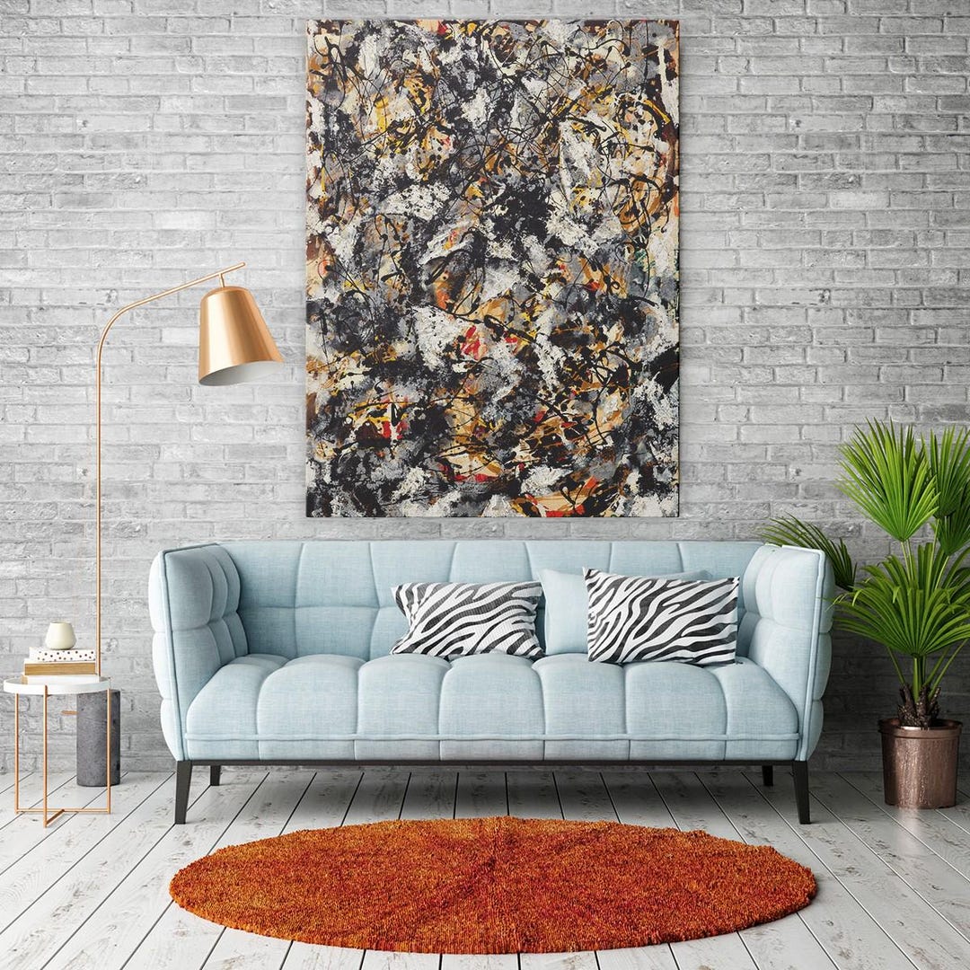 Jackson Pollock Composition With Red Strokes Canvas, Art Poster ...