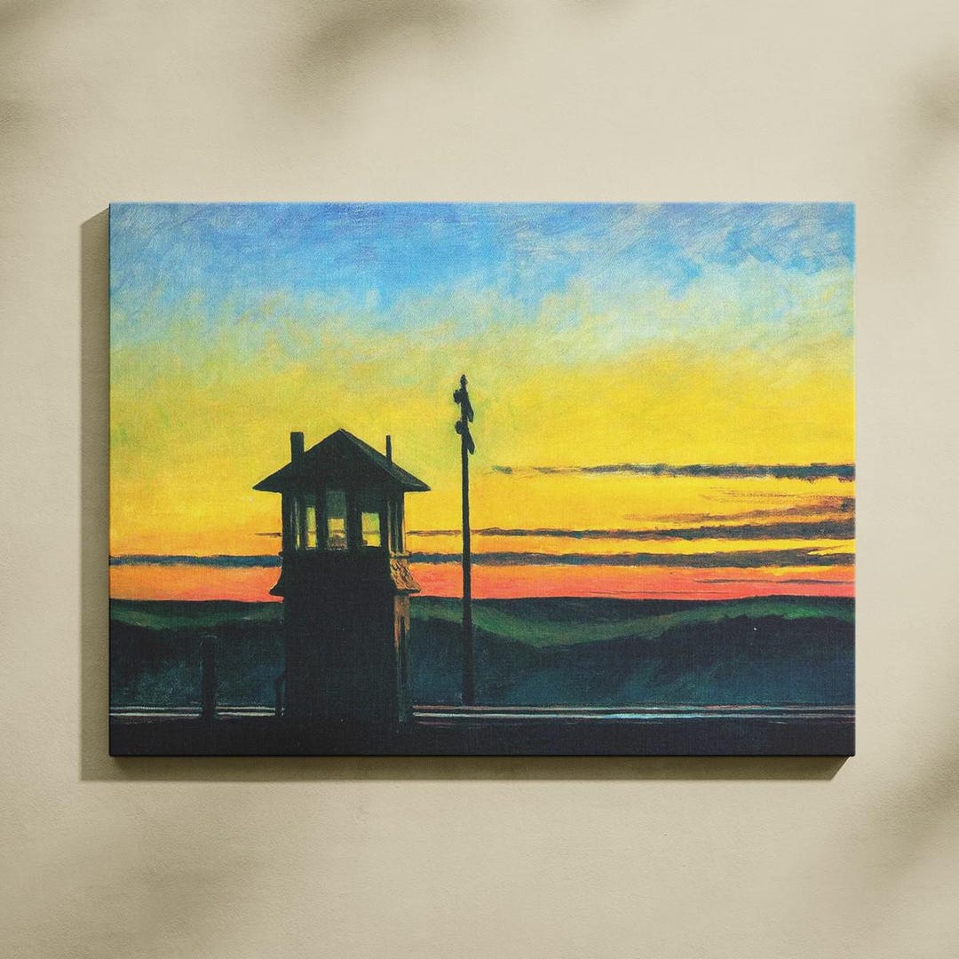 Edward Hopper Railroad Sunset Canvas, Art Poster, Reproduction Wall Art ...