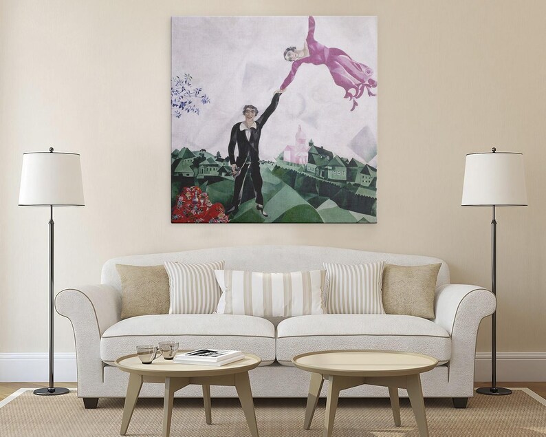 Marc Chagall Walk 1918 Canvas, Art Poster, Reproduction Wall Art (MRC ...