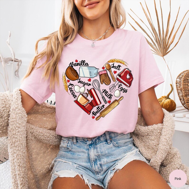 Bakery Heart Shirt, Baking Lover Shirt, Baking T-shirt, Baker Shirts ...