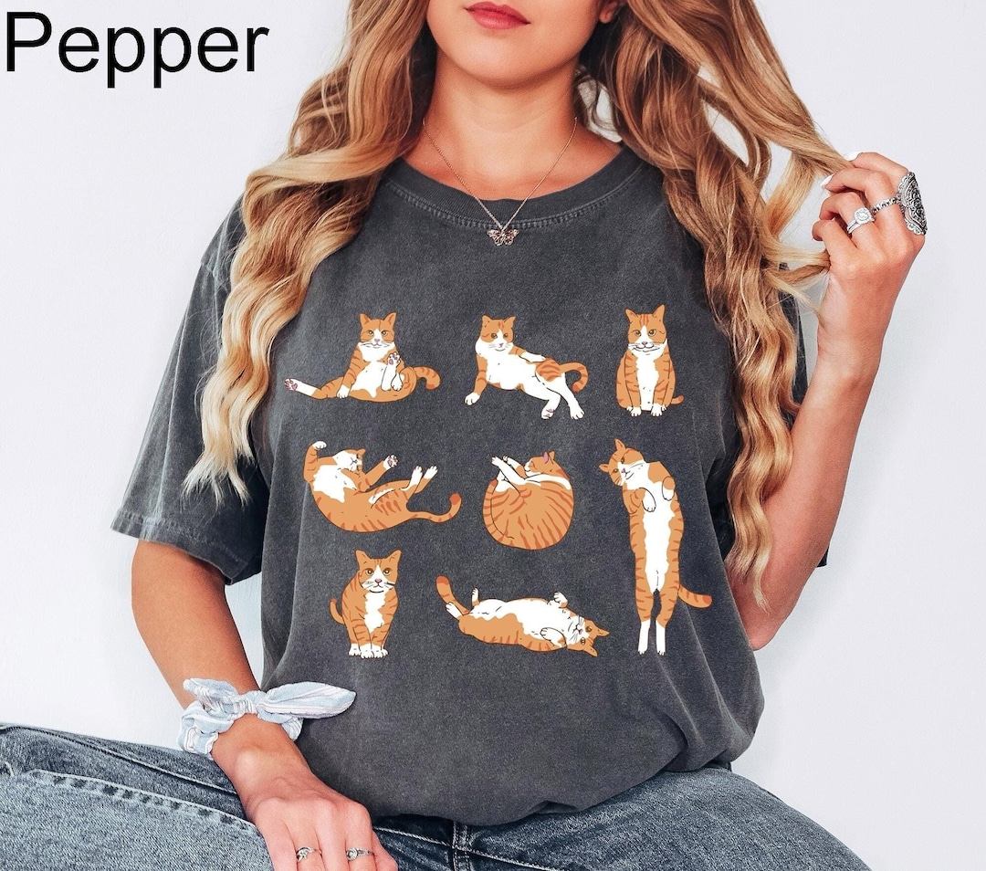 Comfort Colors® Cute Orange Cat Shirt, Orange Cat Mom Shirt, Orange Cat ...