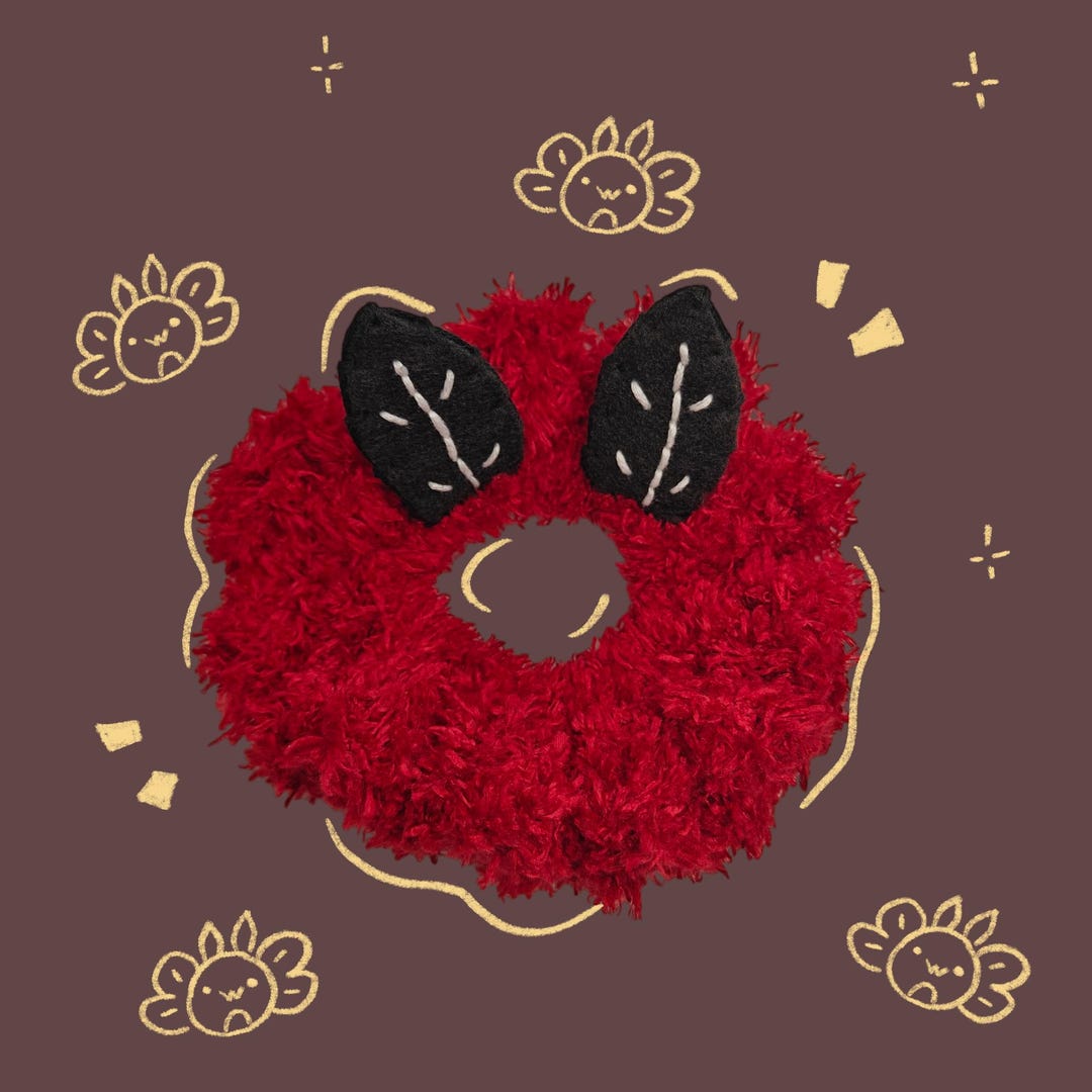 Plush Moth Scrunchie | Cute Crochet Inspired Mothman Cryptic Monster ...