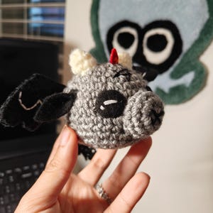 Chibi Gray Baphomet Goat Keychain | Cute Amigurumi Crochet Baphomet ...