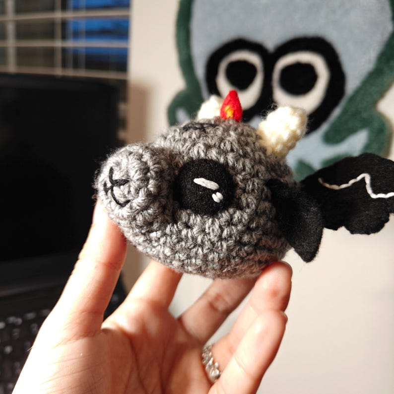 Chibi Gray Baphomet Goat Keychain | Cute Amigurumi Crochet Baphomet ...