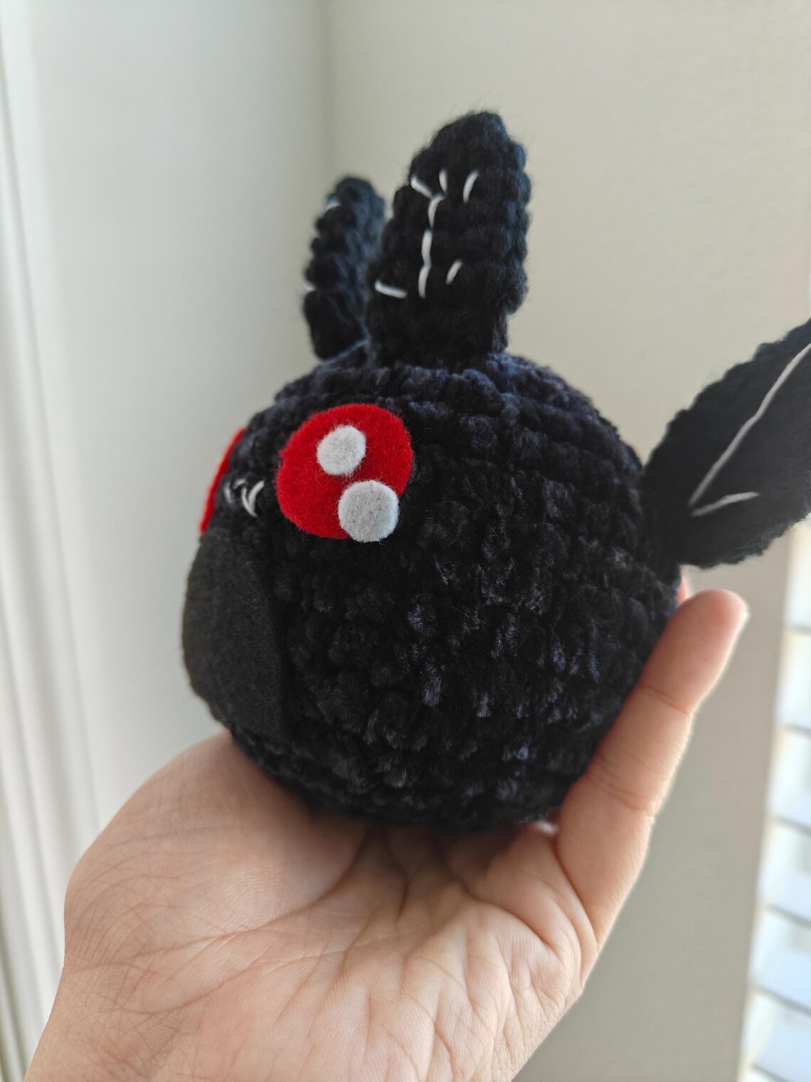 Handmade Crochet Mothman Keychain Velvet Yarn, Cute and Spooky Cryptid ...