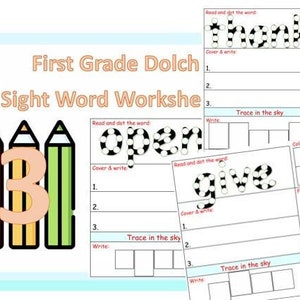First Grade Dolch Sight Words Reading and Spelling Activity Book - Etsy