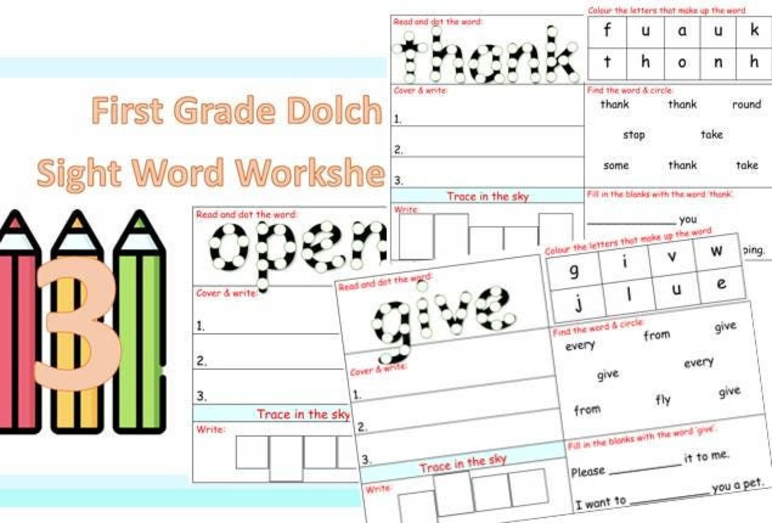 First Grade Dolch Sight Words Reading and Spelling Activity Book - Etsy
