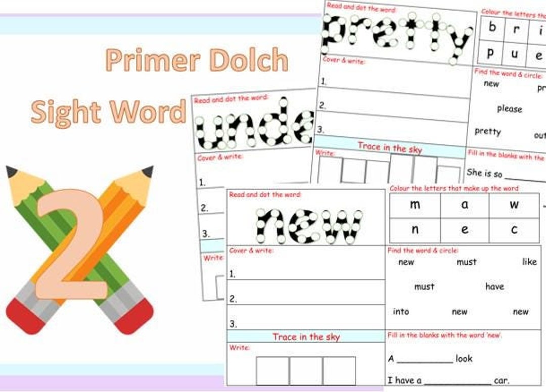 Primer Dolch Sight Words Reading and Spelling Activity Book - Etsy