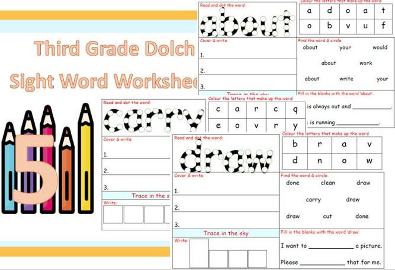 Third Grade Dolch Sight Words Reading and Spelling Activity Book - Etsy