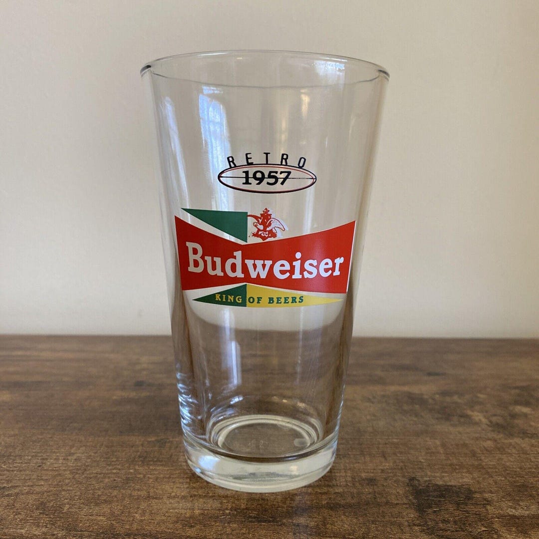 Budweiser 1957 Retro Logo Pint Beer Drinking Glass King of Beers - Etsy